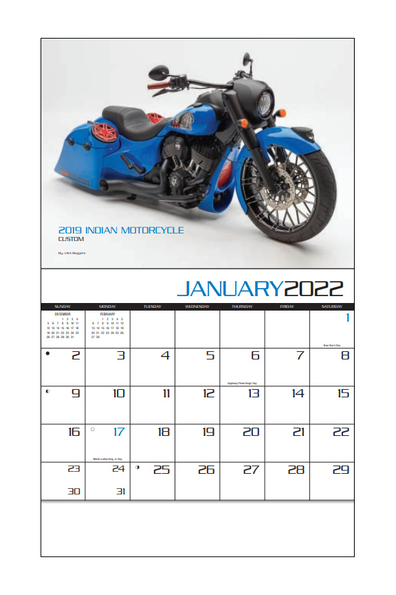 2022 Custom Cycles Promotional Wall Calendar | 10-7/8" x 18 ...