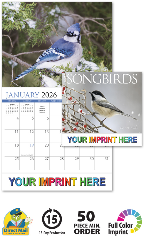 2026 Nature's Songbirds Promotional Wall Calendar | 10-7/8" x 18 ...