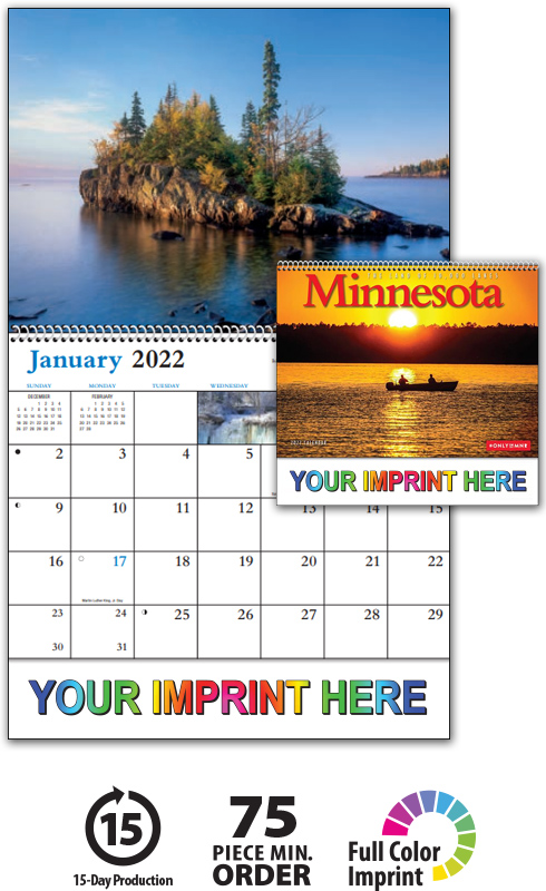 Scenic Minnesota Spiral Calendar | ValueCalendars.com