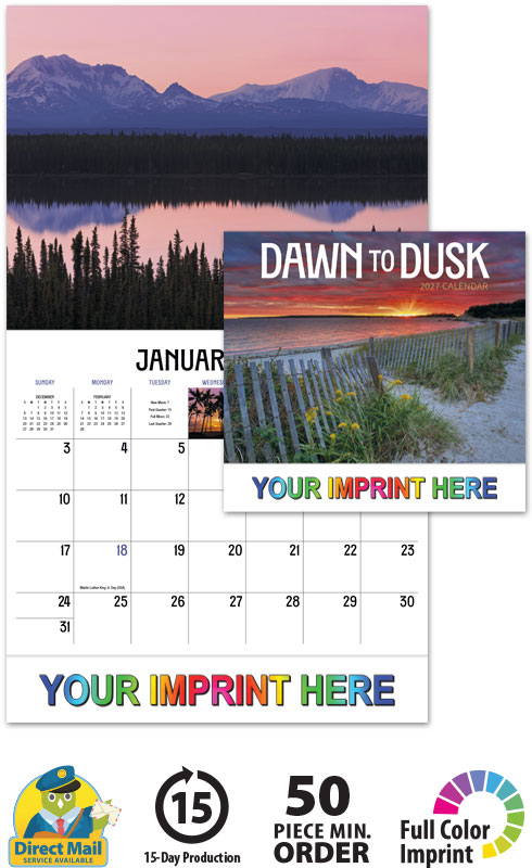 Dawn to Dusk Calendar | ValueCalendars.com