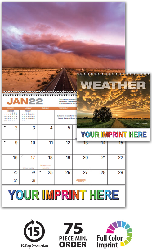 2022 Weather Almanac (Spiral) Wall Calendar | 10-7/8" x 18" Custom ...