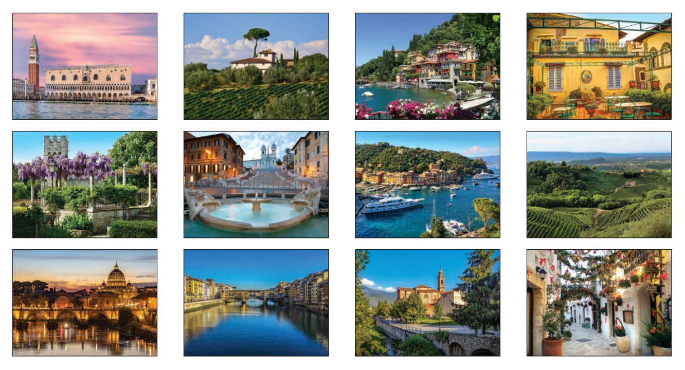 2022 Italy Promotional Wall Calendar | 10-7/8" x 18" Staple Bound; Drop ...