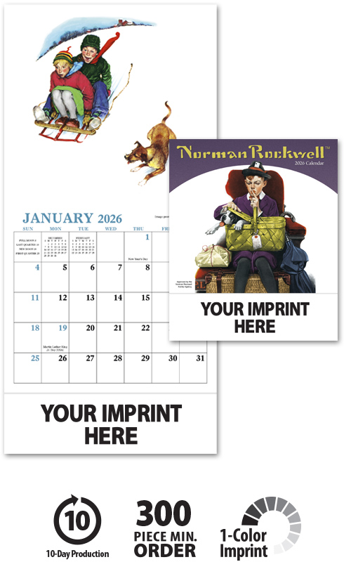 Norman Rockwell Mini Calendar | ValueCalendars.com