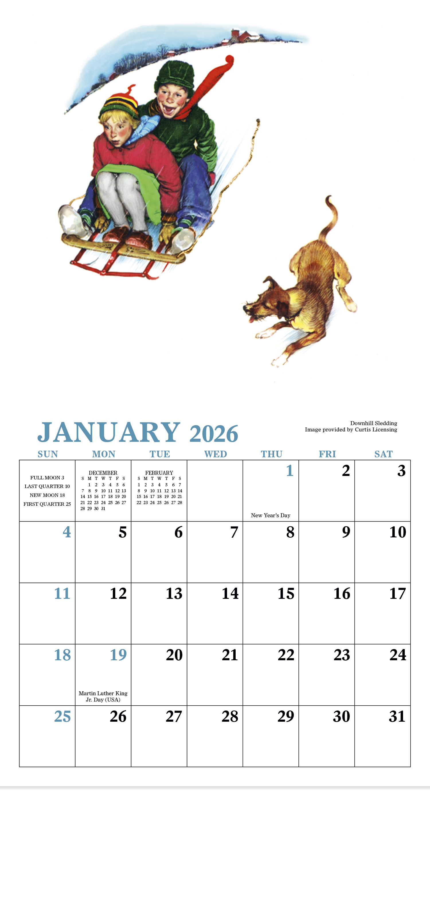 Norman Rockwell Mini Calendar | ValueCalendars.com