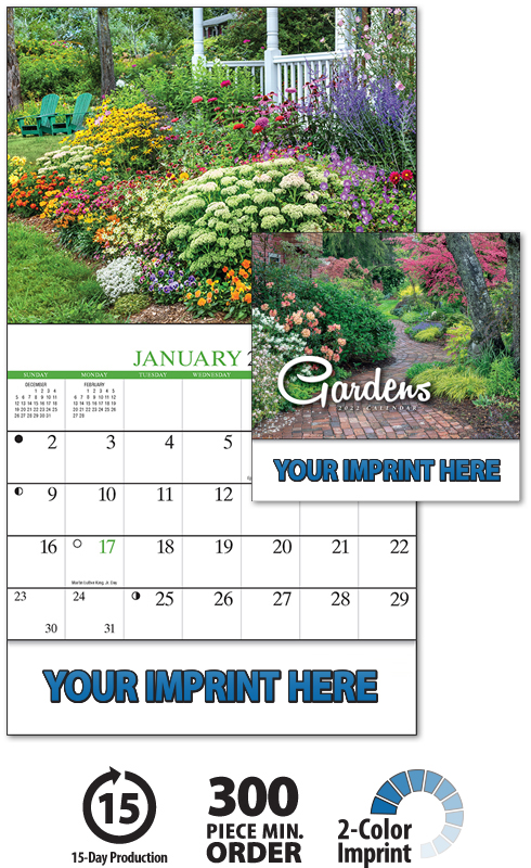 Gardens Mini Wall Calendar | ValueCalendars.com