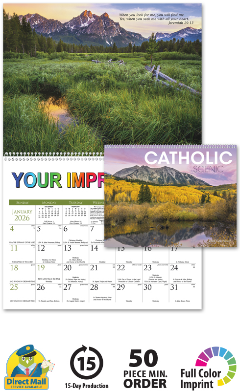 2026 Catholic Scenic Calendar | 11" x 16-3/4" Imprinted Spiral Bound ...