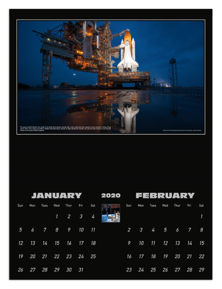 2020 America in Space Calendar | 17" x 23" Imprinted 6-Sheet Large ...