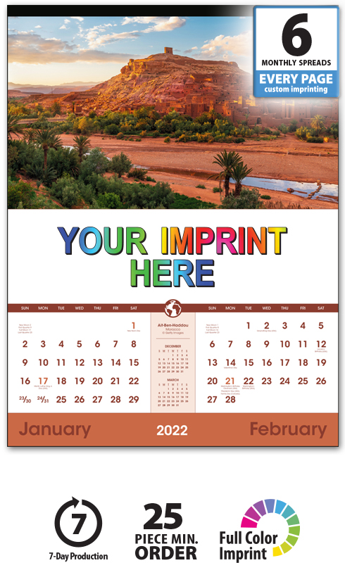 2022 World Scenic (6-Sheet) Calendar | 17" x 23" Imprinted 6-Sheet ...