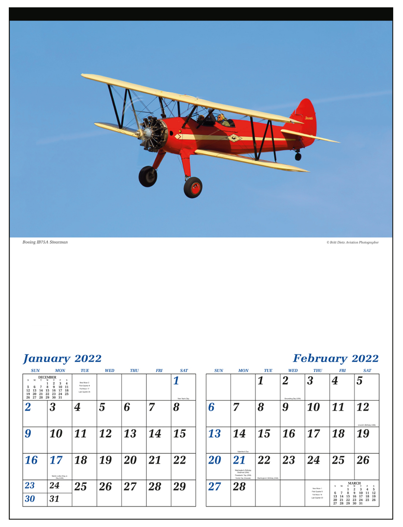 2022 Planes (6-Sheet) Calendar | 17" x 23" Imprinted 6-Sheet Large ...