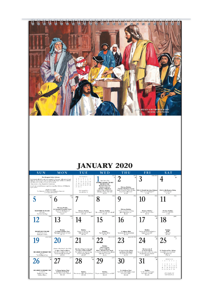 2020 Daily Catholic Guide Calendar | 10" x 17" Imprinted Spiral Bound ...