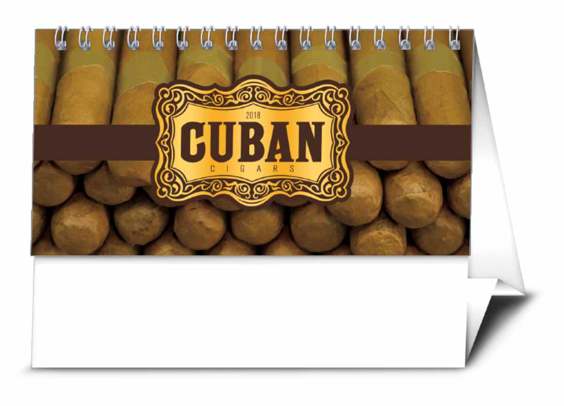 2018 Cuban Cigars Desk Calendar | 6" x 4-1/2" Imprinted Tent Style Calendar