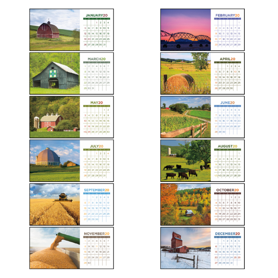 Agriculture Desk Calendar | ValueCalendars.com