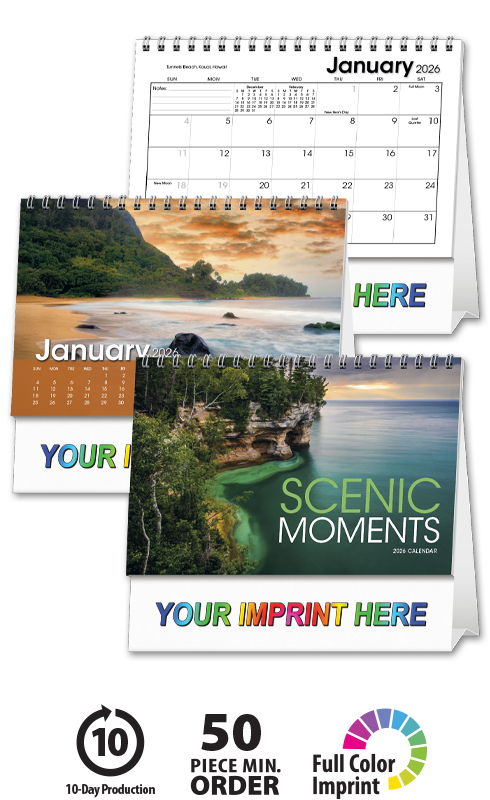 2026 Scenic Moments Large Desk Calendar | 7-1/2" x 6-1/2" Imprinted ...