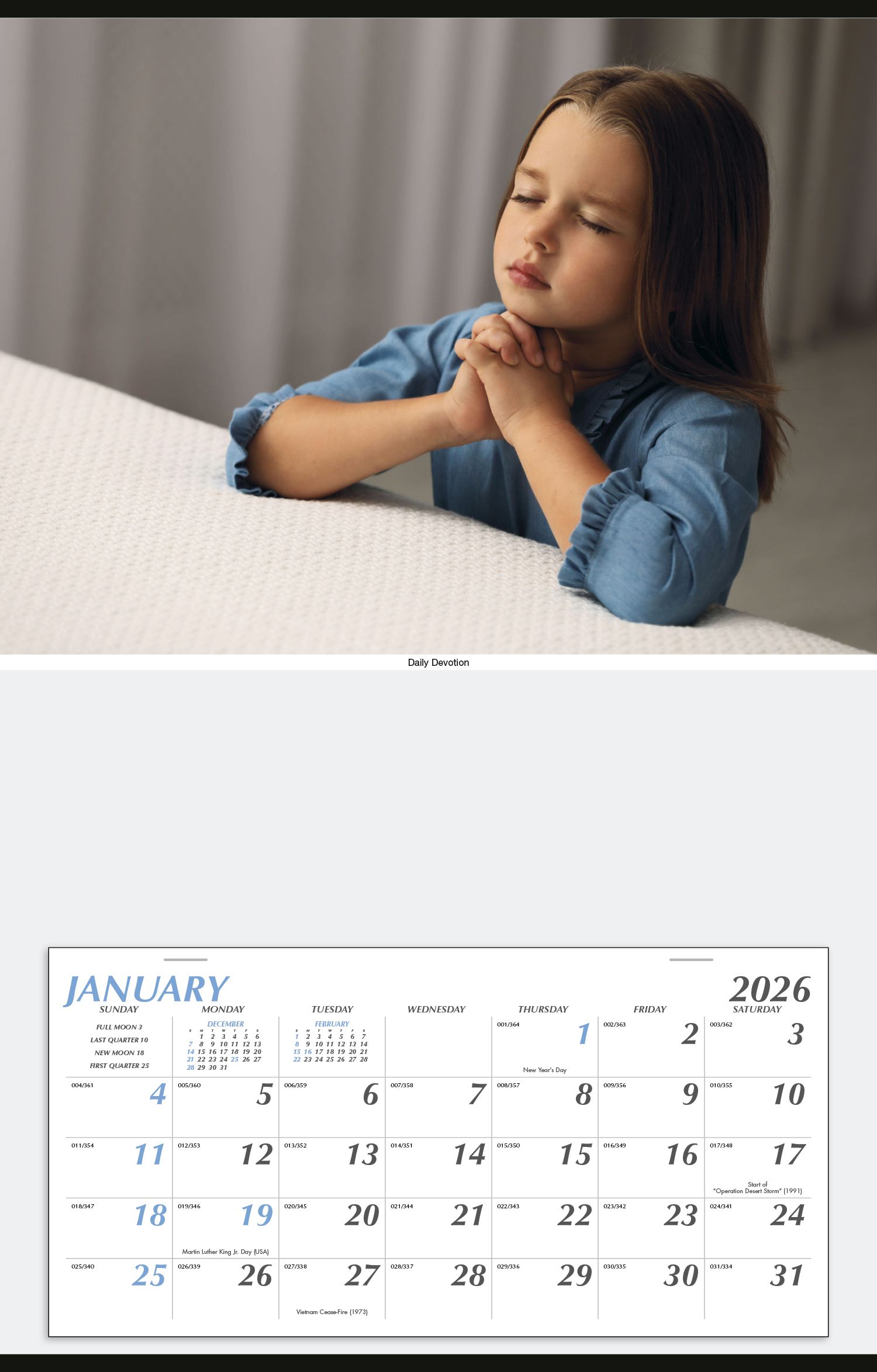 Large Hanger Calendar with 12-Month Grid | ValueCalendars.com