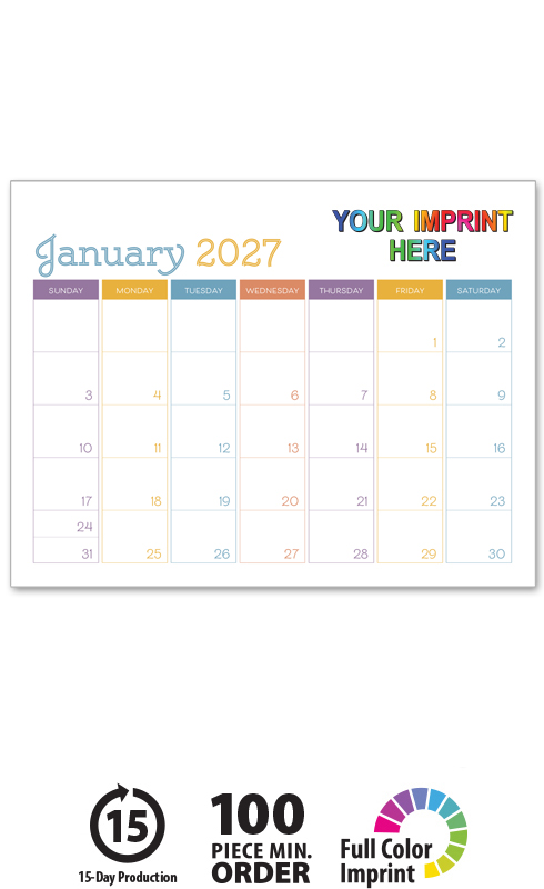 Small Monthly Desk Pad Calendars, Colors (11x8.5; 13-Sheet ...