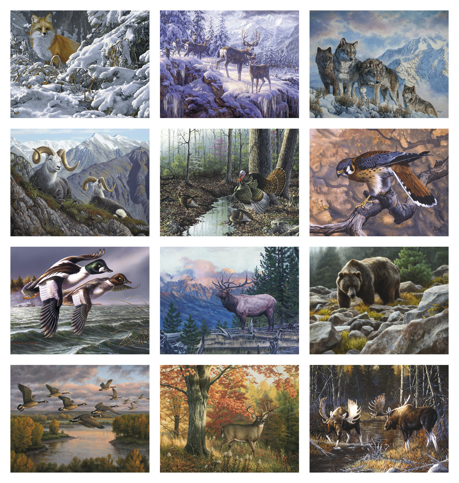 Wildlife Canvas Spiral Calendar | ValueCalendars.com