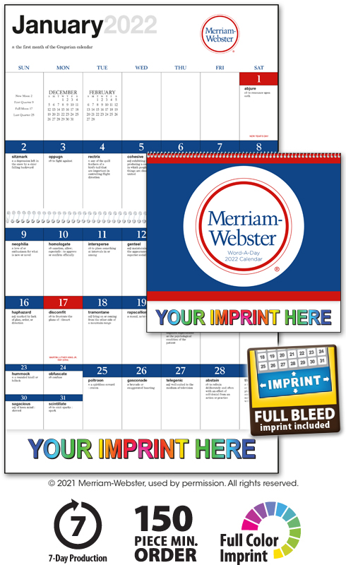Word-A-Day by Merriam-Webster Spiral Calendar | ValueCalendars.com
