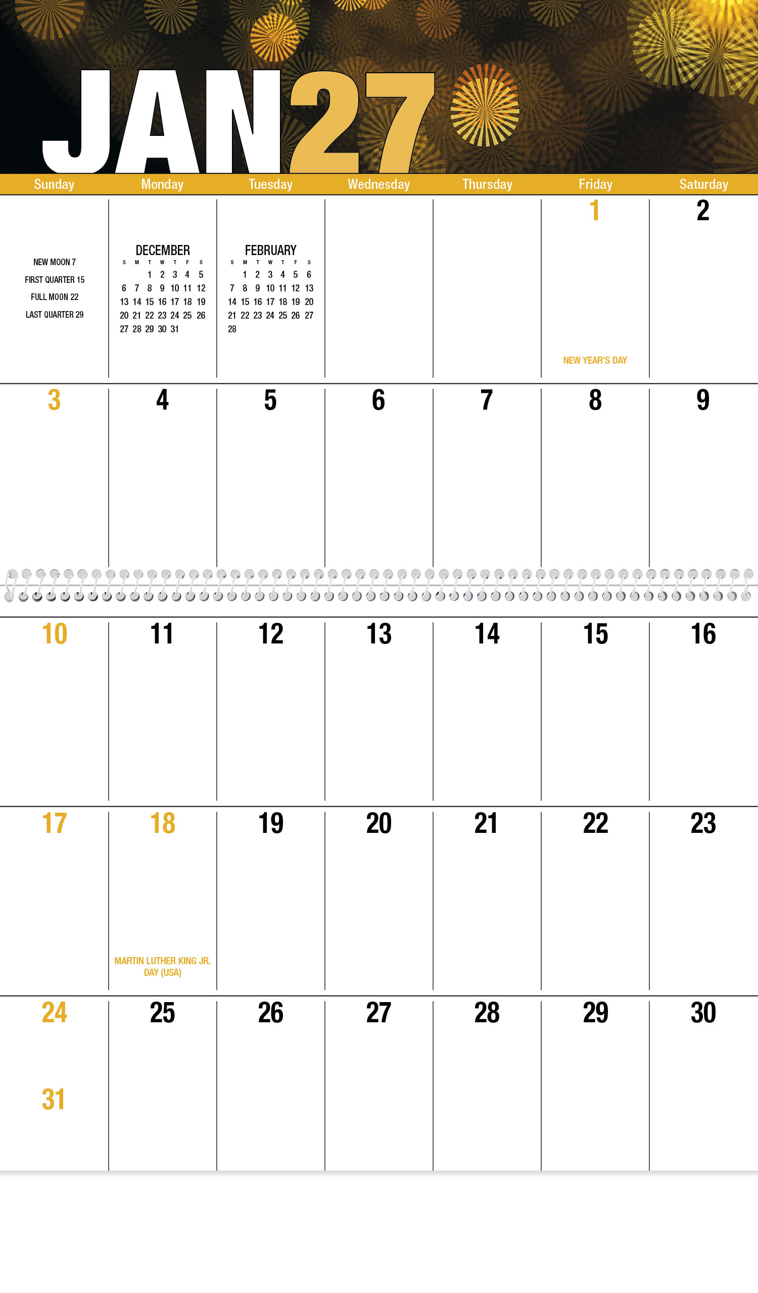 Seasonal Expressions Big Block Spiral Calendar | ValueCalendars.com