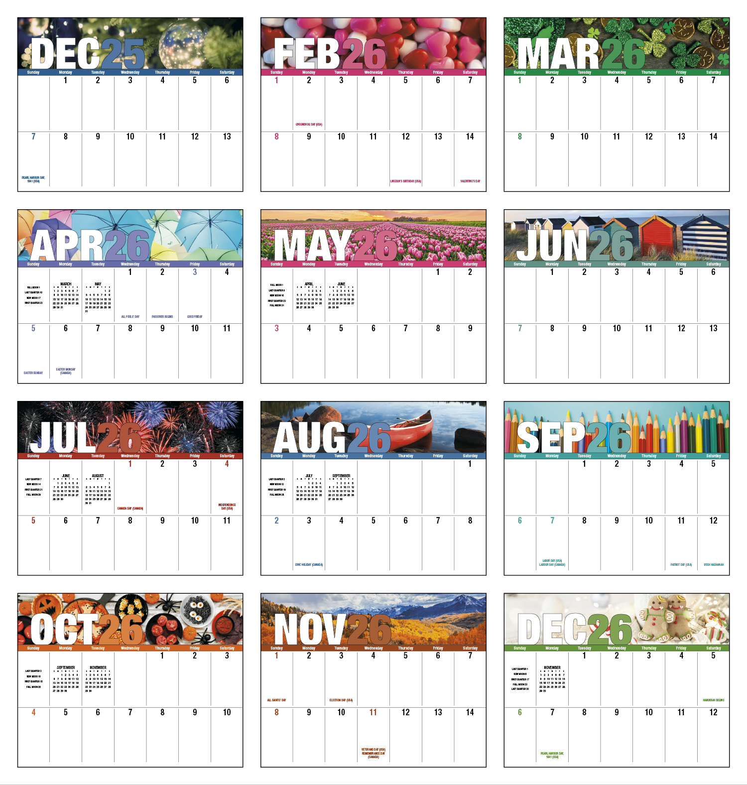 Seasonal Expressions Big Block Spiral Calendar | ValueCalendars.com