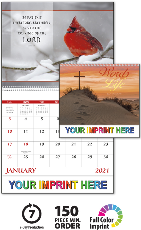 Words Of Life Spiral Calendars | ValueCalendars.com