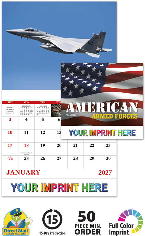2027 American Armed Forces Calendar | 11" X 19" Imprinted Staple Bound ...