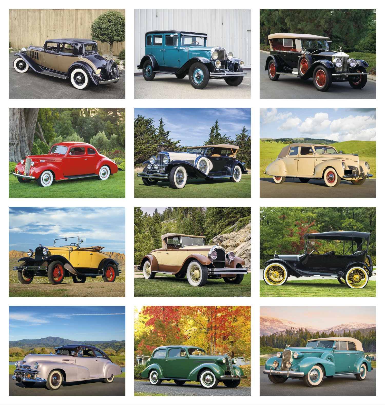 2027 Antique Autos Calendar | 11" X 19" Imprinted Staple Bound; Drop Ad ...