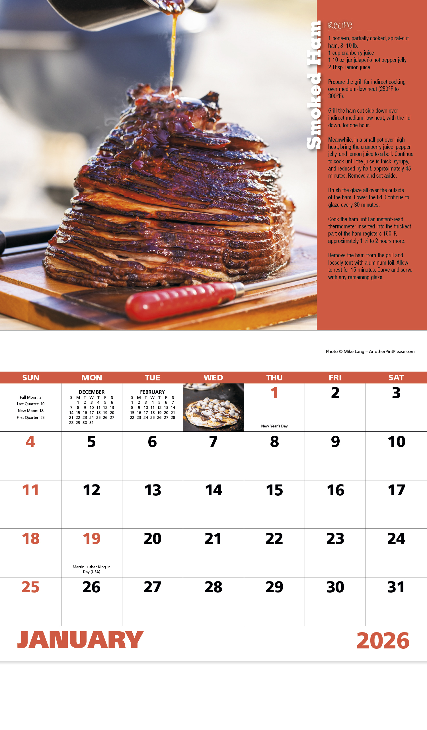 2026 Grilling Calendar | 11" X 19" Imprinted Staple Bound; Drop Ad ...