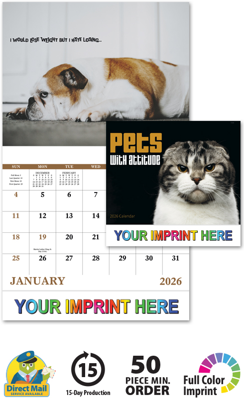 Pets with Attitude Calendar | ValueCalendars.com