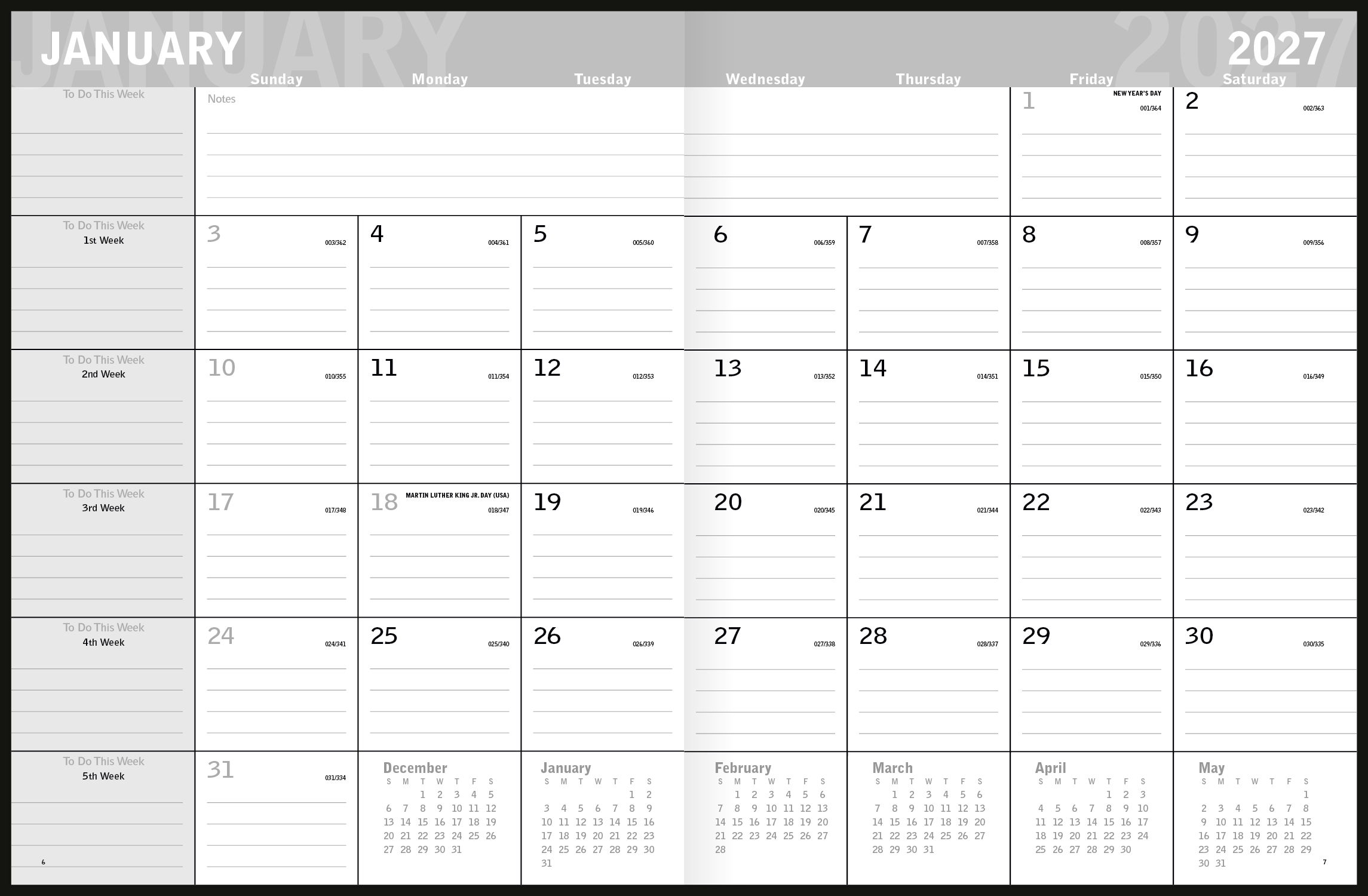 Triumph Essential Monthly Desk Planner, Large (8.5x11, Stapled ...