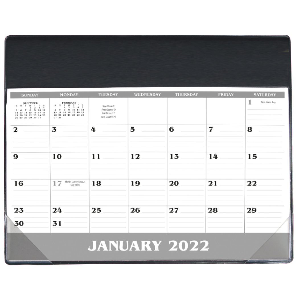 Small Vinyl Desk Pad Calendar | ValueCalendars.com