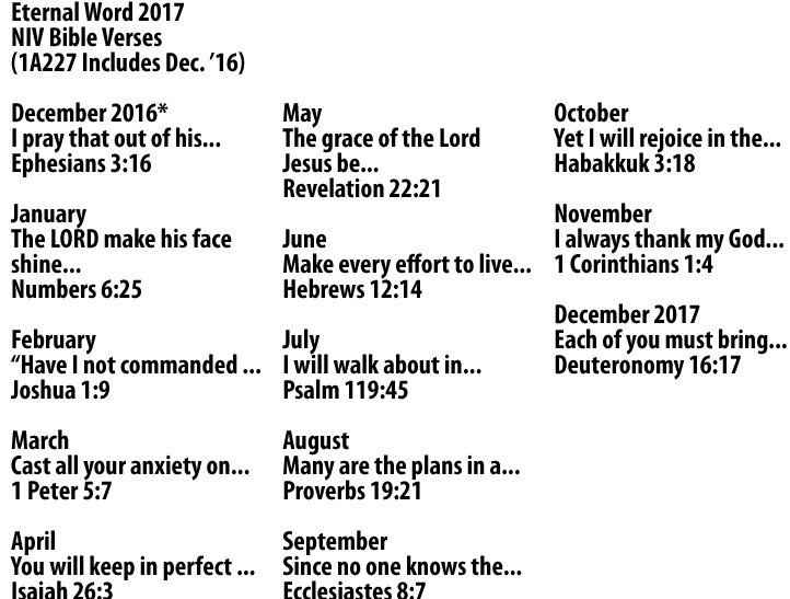 2017 Eternal Word - Funeral Pre-Planning Calendar | 11" X 19 ...