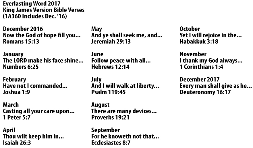 2017 Everlasting Word Calendar | 11" X 19" Imprinted Promotional Spiral ...