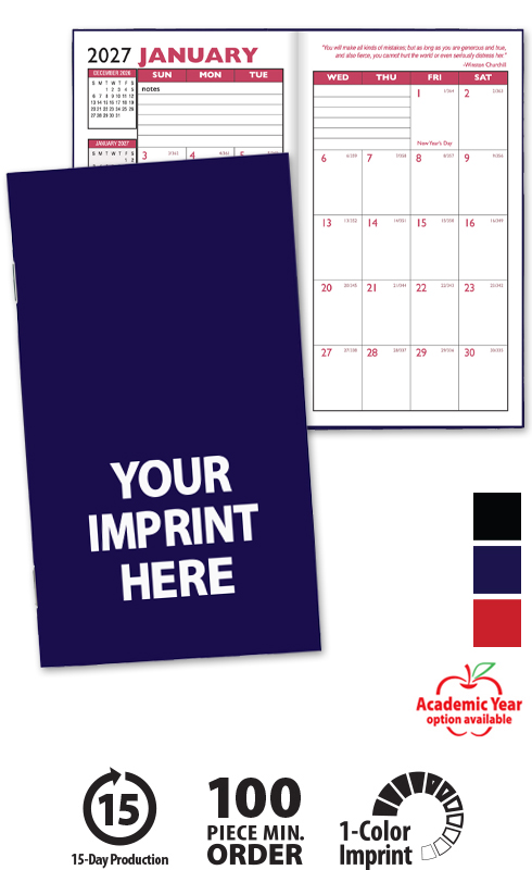 Basic Cardstock Pocket Planner - Monthly | ValueCalendars.com