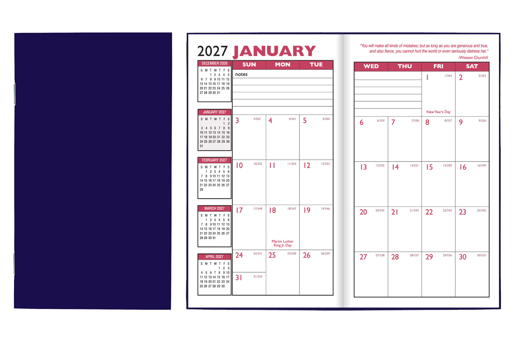 Basic Cardstock Pocket Planner - Monthly | ValueCalendars.com