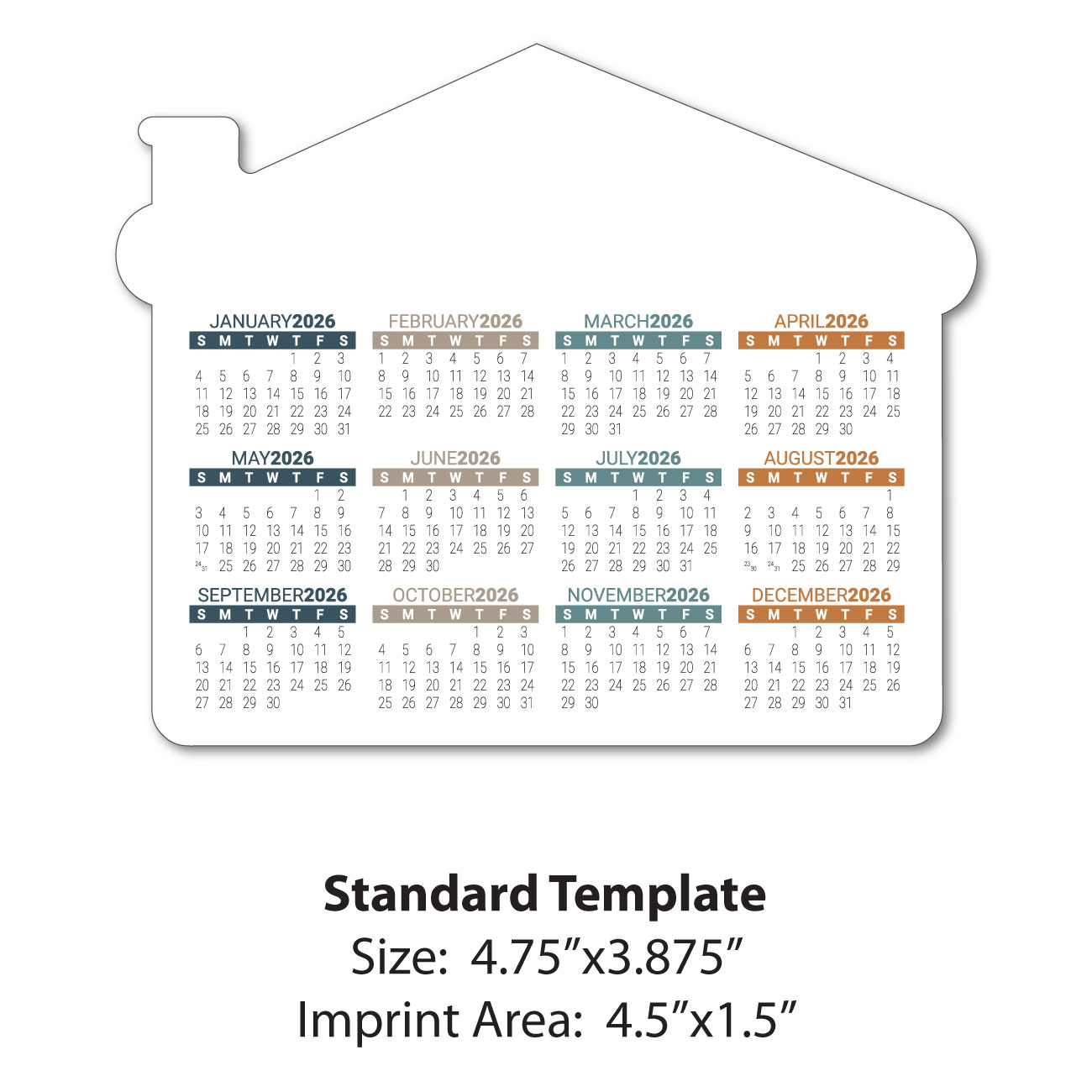 Custom Calendar Magnet, House Shape (Laminated) | ValueCalendars.com