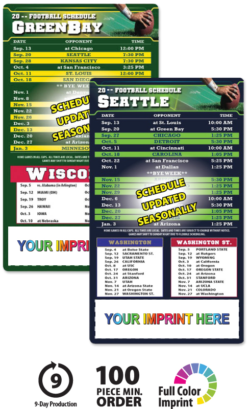 2017 Magnetic Pro Football Schedule (Large) Calendar | 4" x 7 ...