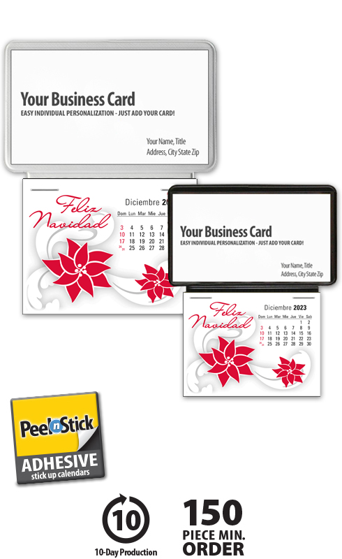 Vitronic Spanish Press-n-Stick™ Calendar; Business Card Holder (BLANK ...
