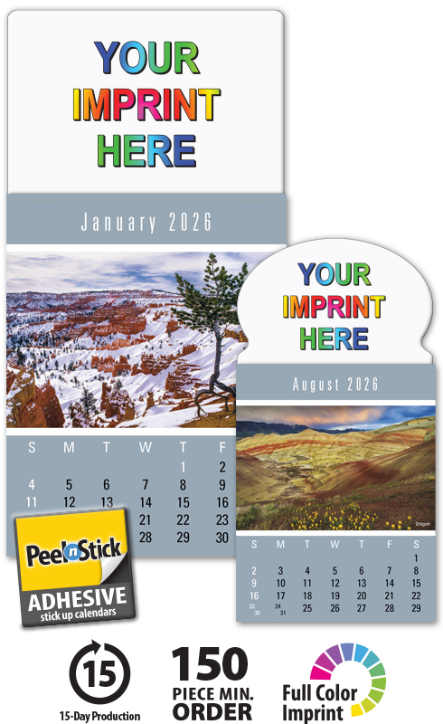 Scenic Press-n-Stick™ Calendar, Full Color | ValueCalendars.com