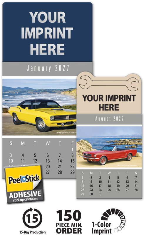Cruisin' Cars Press-n-Stick™ Calendar | ValueCalendars.com