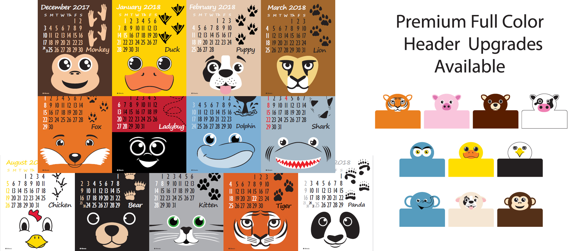 Vitronic Paws & Claws Press-n-Stick™ Calendar | ValueCalendars.com