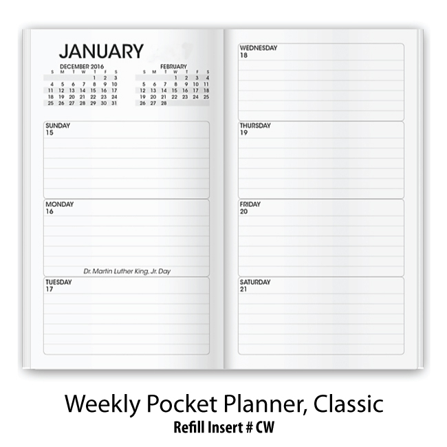 Refill/Stock Insert - Weekly Pocket Planner, Classic