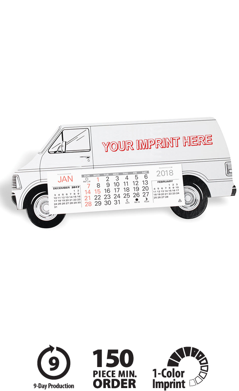 2018 Long Van Desktop Calendar | 8-3/4" x 4" Sturdy Rigid Desk Top ...