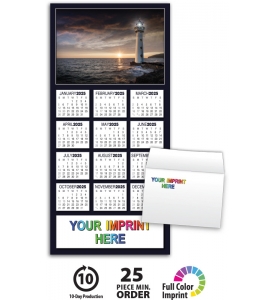 Lighthouse Z-Fold Greeting Card Calendar | ValueCalendars.com