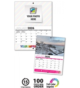 Custom Stapled Mini Wall Calendar (8.5x11, 13-Month) | ValueCalendars.com