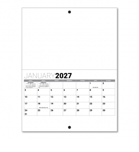Custom Stapled Mini Wall Calendar (8.5x11, 13-Month) | ValueCalendars.com