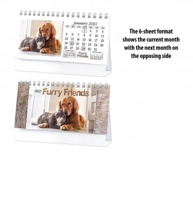 2025 Furry Friends (Desk) Calendar | 6-1/4" x 4" Customized Tent Style ...