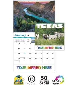 2026 Texas Promotional Wall Calendar | 10-7/8" x 18" Custom ...