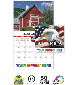 2026 Patriotic America (Spiral) Wall Calendar | 10-7/8" x 18" Custom ...