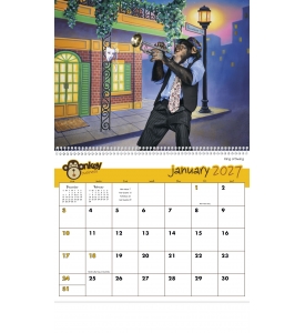 2026 Monkey Business Calendar | 11" X 19" Imprinted Spiral Bound; Drop ...