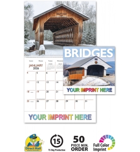 2026 Bridges Calendar | 11" X 19" Imprinted Spiral Bound; Drop Ad ...